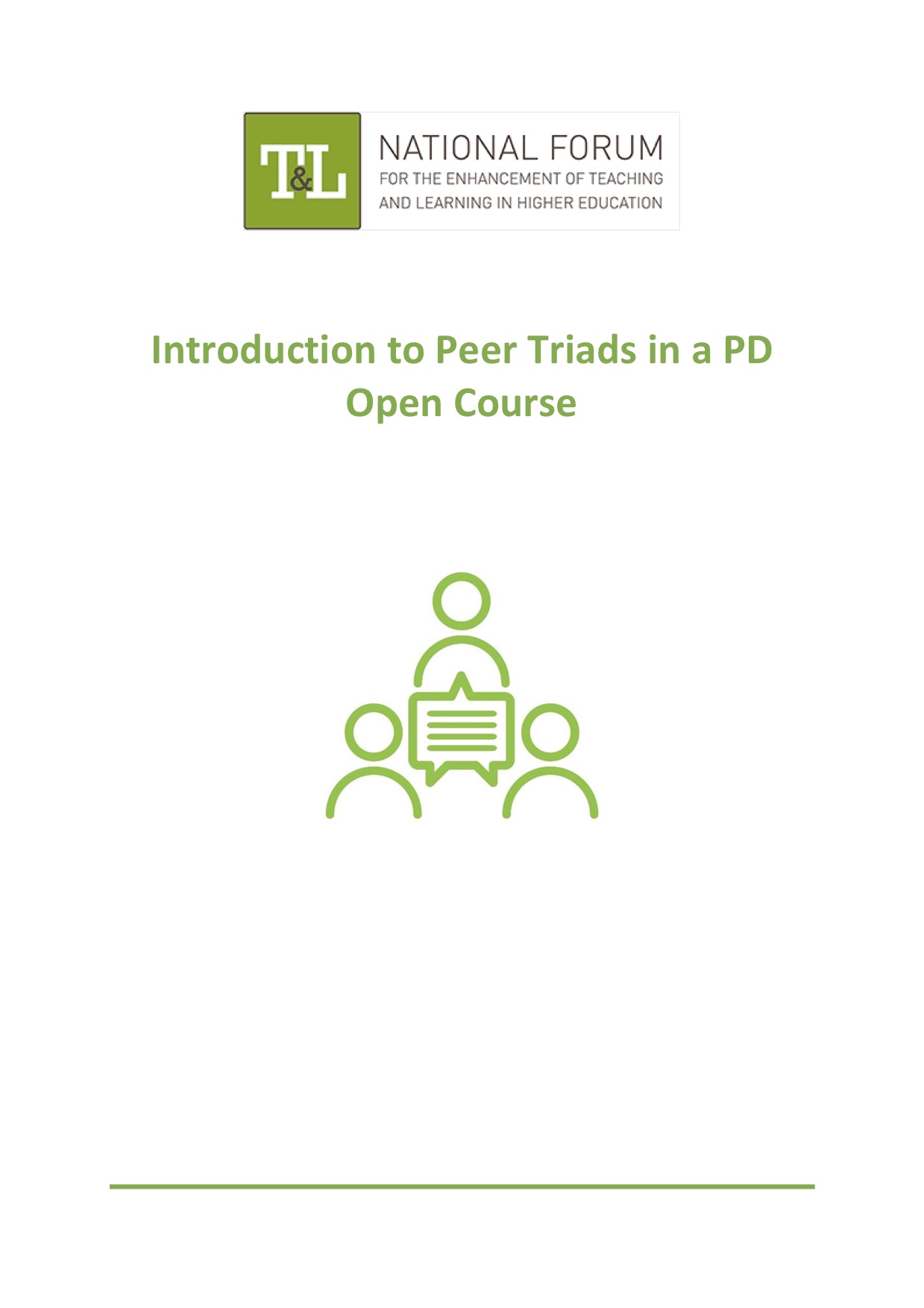Introduction to Peer Triads in a PD Open Course - National Resource Hub