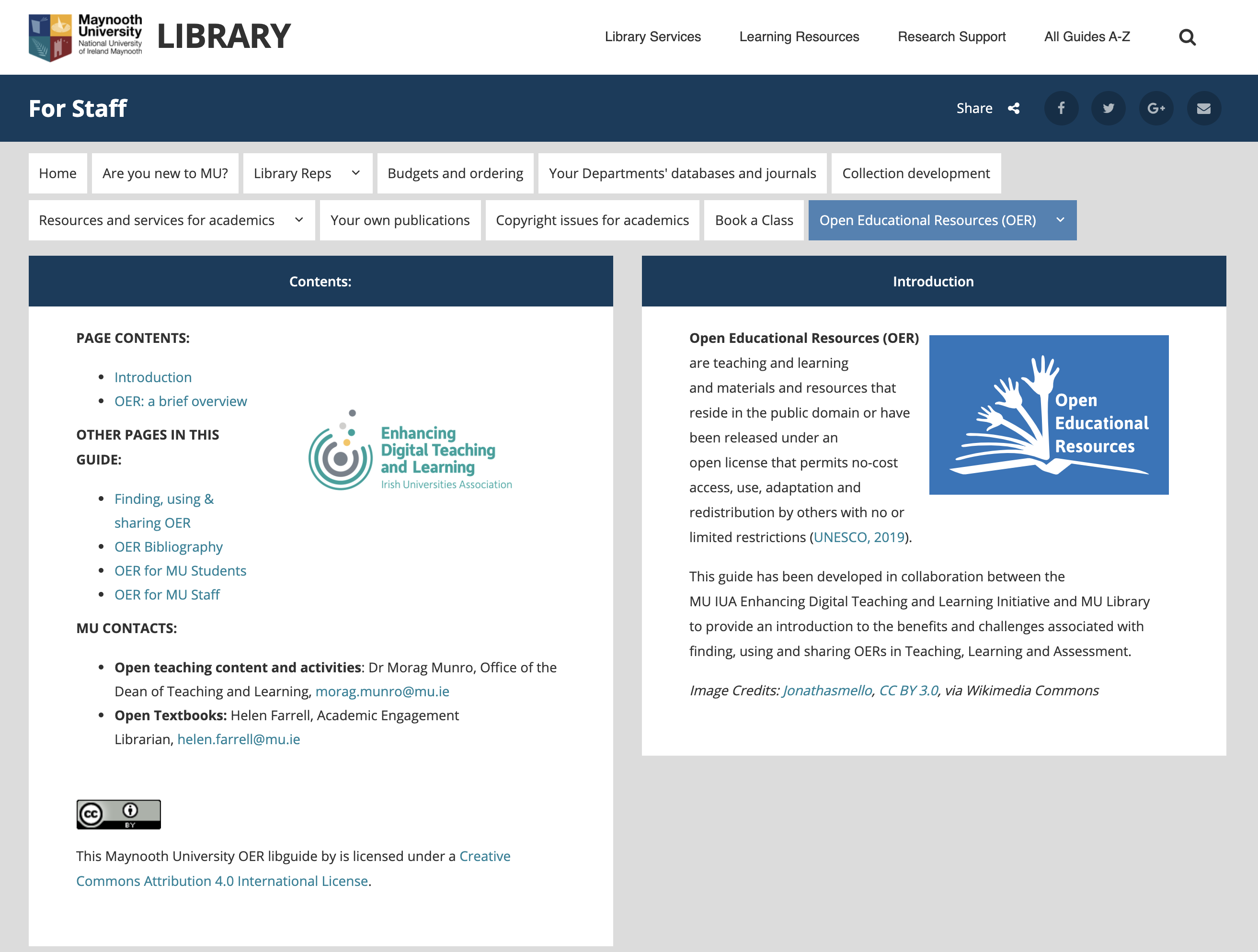 Maynooth University Library OER libguide - National Resource Hub