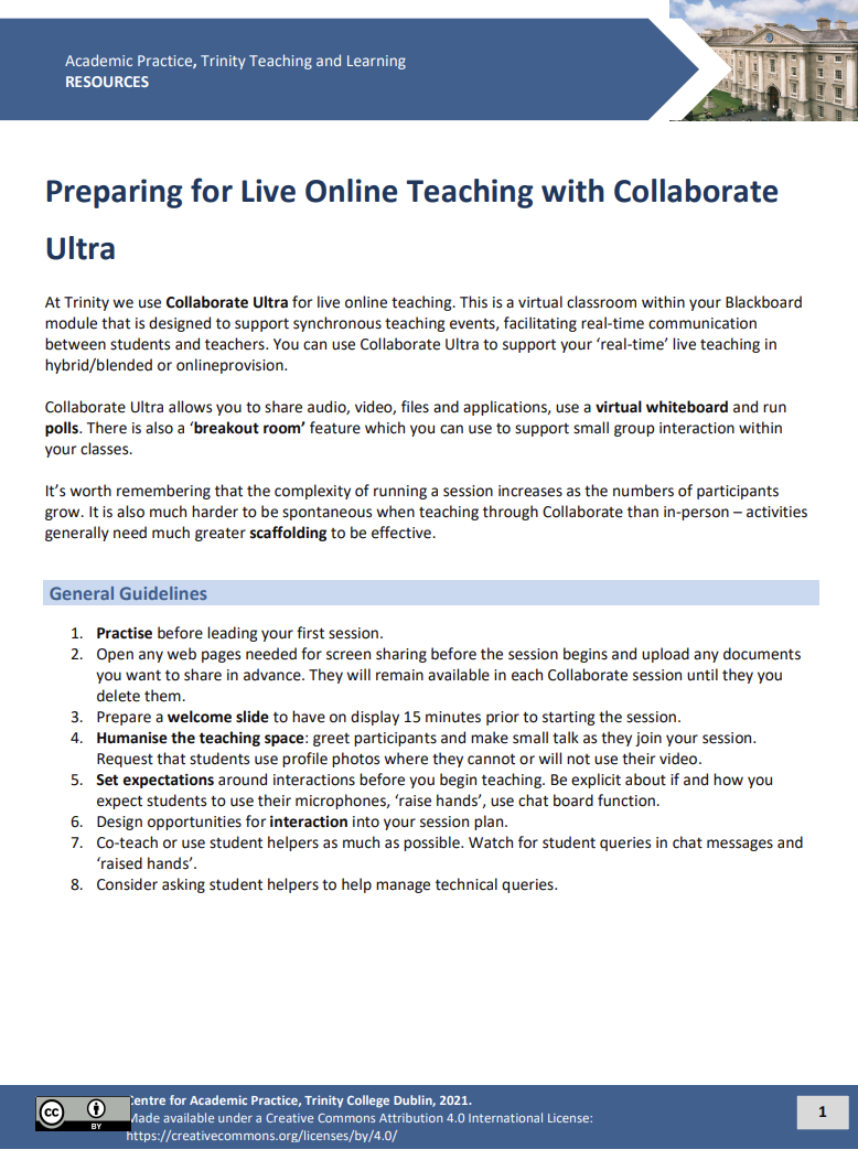 Preparing for Live Online Teaching with Collaborate Ultra - National ...