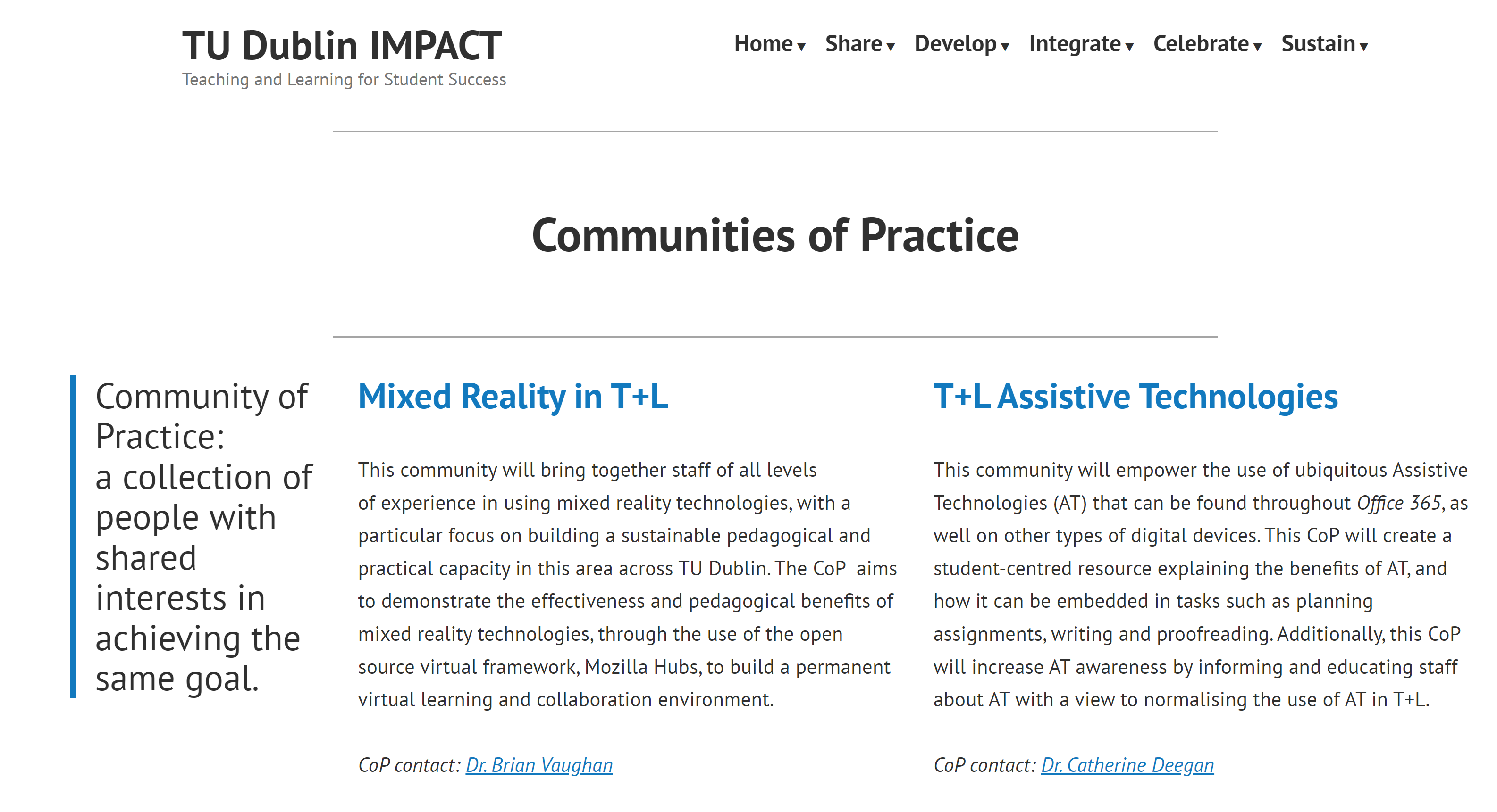 TUDublin IMPACT: Teaching and Learning for Student Success (Various ...