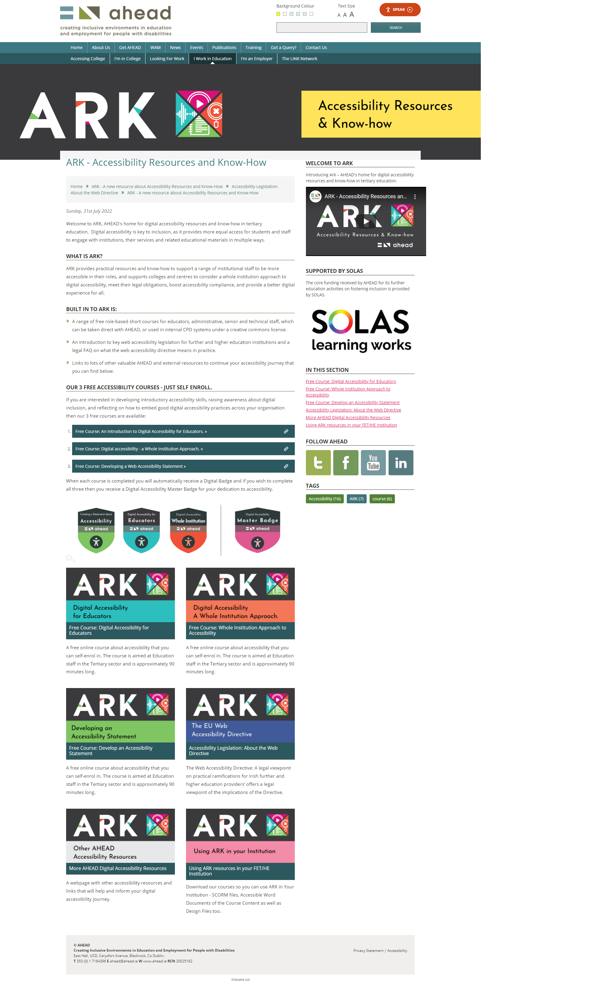 ARK: Accessibility Resources and Know-How - National Resource Hub
